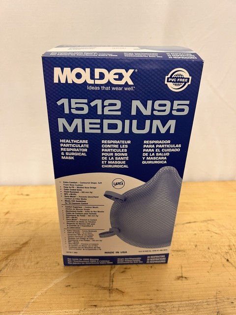 Moldex 1512 N95 Particulate Respirator Mask, Size Medium - 20 Count for ...