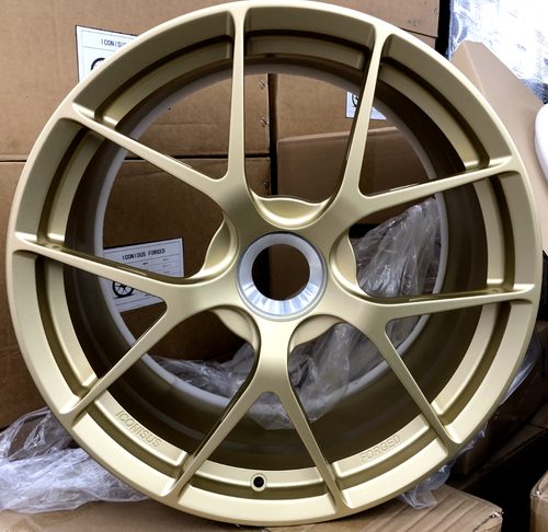 PORSCHE 911 TURBO WHEELS RIMS TURBO S 991 set of 4-- FORGED satin gold ...