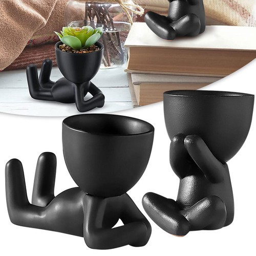 Ceramic Human Shaped Flower Pot Human Shape Small Cactus Pot Creative ...