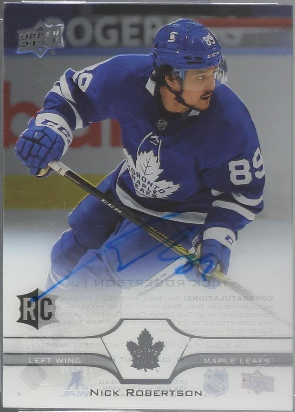 2020-21 Upper Deck Clear Cut - Rookie Nick Robertson #CC-NR (AU, RC ...