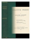 MONCRIEFF, ALEXANDER Fugitive Poems 1934 First Edition Hardcover | eBay