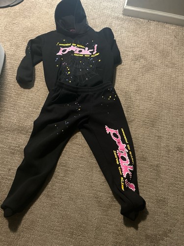 Sp5der Hoodie Pink And Black Set | eBay