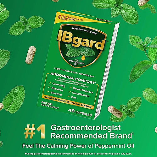 IBgard Gut Health Supplement Peppermint Oil Capsules 48ct Fast ...