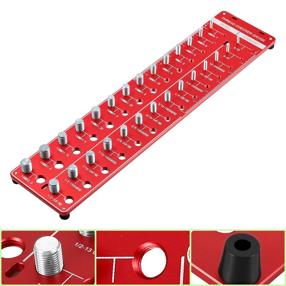 28 Nut and Bolt Inch and Metric Thread Checker Screw Thread Identifier ...