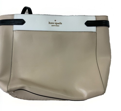 Kate Spade Staci Colorblock Laptop Tote Beige Purse Bag Classy Cute | eBay