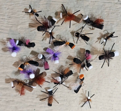 Fly fishing flies 24 assorted bionic ant fly attractor dry fly patterns ...