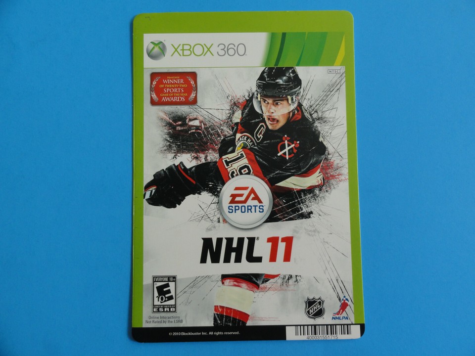 XBOX 360 NHL 11 BLOCKBUSTER VIDEO BACKER CARD 5"X8" NO GAME | eBay