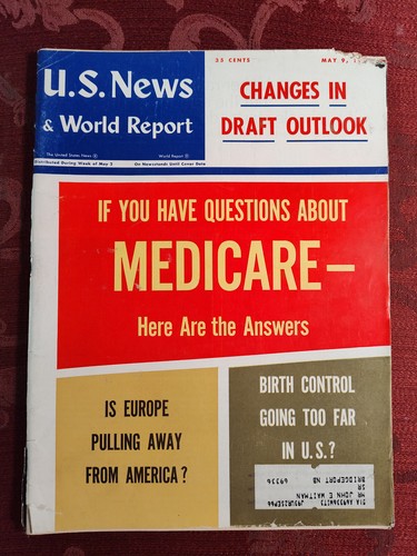 U S NEWS World Report Magazine May 9 1966 MEDICARE Answers Europe Birth ...