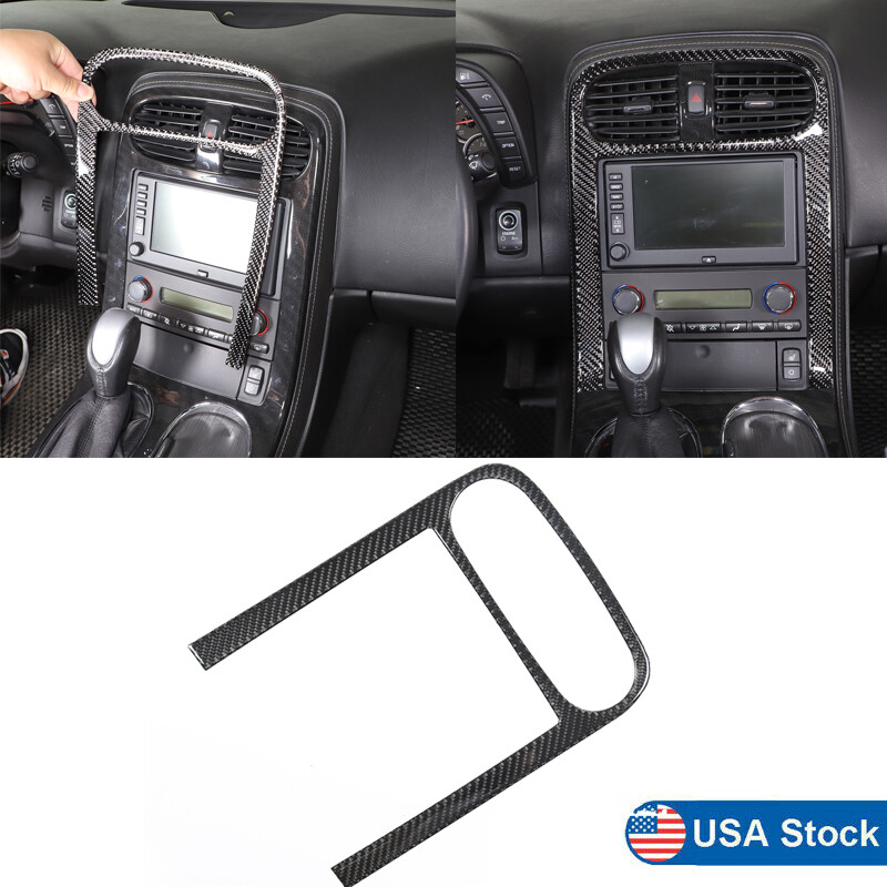 Carbon Fiber Interior Central Console Frame Cover Trim For Chevrolet ...