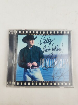 Vintage Brad Paisley CD 1999 Who Needs Pictures Signed Autographed | eBay
