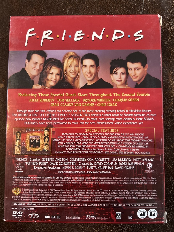 Friends - The Complete Second Season (DVD, 2002, 4-Disc Set, Four Disc ...