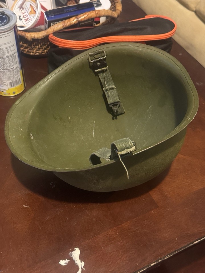 US Army M1 Helmet Shell with Chinstraps Korean War Era, Clean Original ...