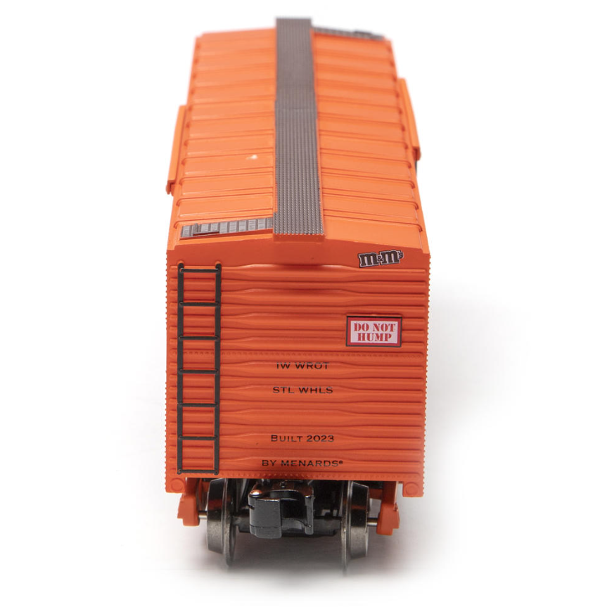 O Gauge Modern M&Ms Theme Boxcar Orange Train Car with Metal Trucks ...