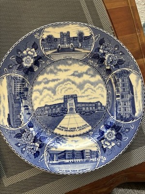 Old English BLUE Staffordshire Ware Purdue University 1930's Collector ...