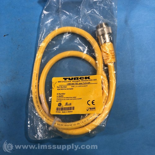 Turck RSM RKM 56-1M/S3059 Straight Male Connector Cable FNOB | eBay
