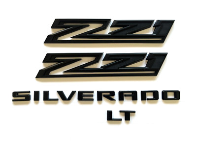 4pc 2019-2024 Matte Black Chevrolet Silverado LT Z71 Emblem Nameplate ...