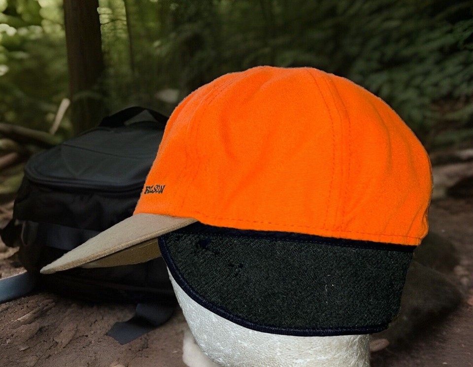 FILSON Ear Flaps Hat Men’s fitted size S Blaze Orange Insulated Cap ...