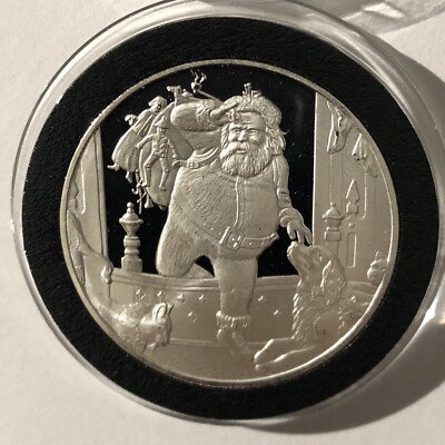 Santa Claus Christmas Holiday Coin 1 Troy Oz .999 Fine Pure Silver ...