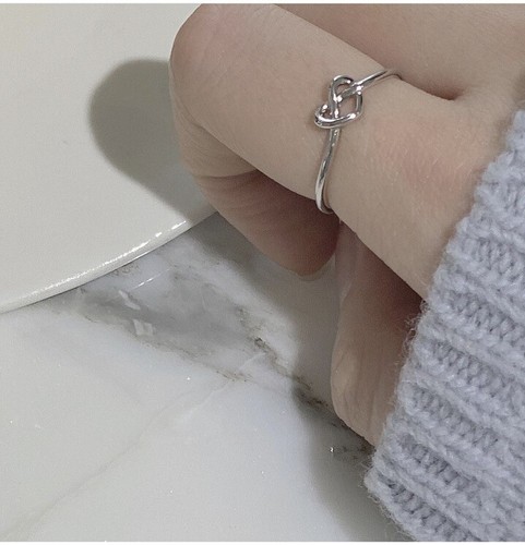 Korean 925silver heart pretzel ring | eBay Australia