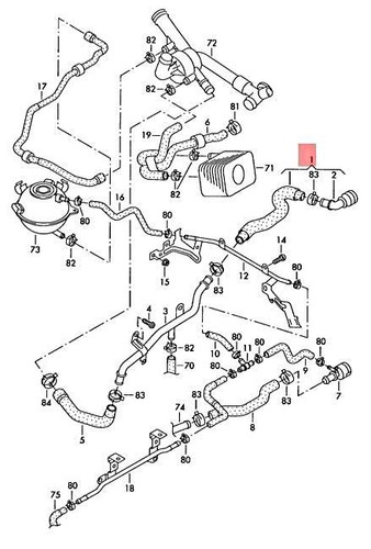 Genuine VW SKODA CC Eos Coolant Hose With Quick Release Coupling ...