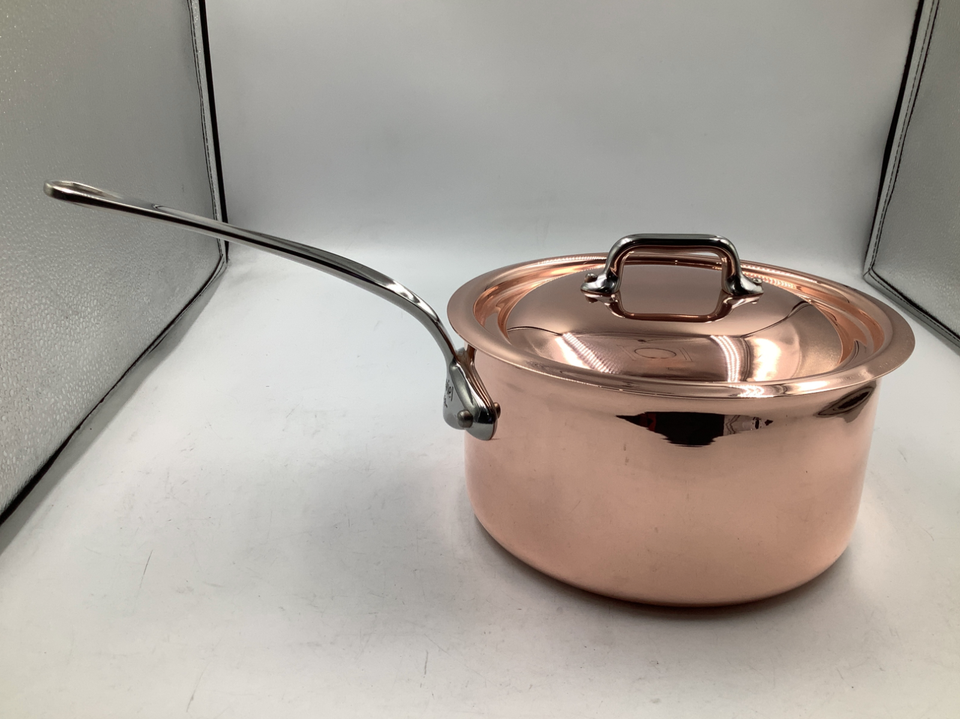 Mauviel M’6S 6-Ply Polished Copper & Stainless Steel Sauce Pan With Lid ...