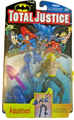 AQUAMAN TOTAL JUSTICE ACTION FIGURE DC Comics 1996 KENNER Gold Variant ...