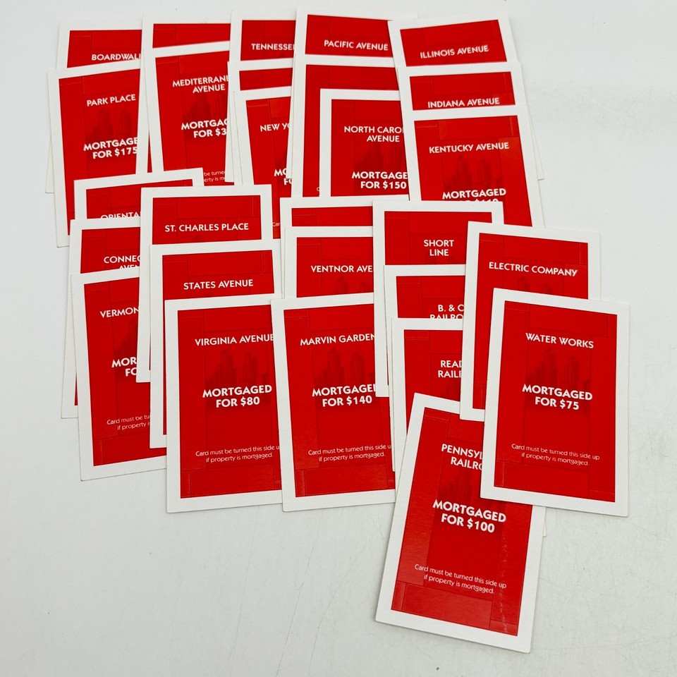 Monopoly Golden Token Bonus 28 Title Deed Cards 2012 Replacement Pieces ...