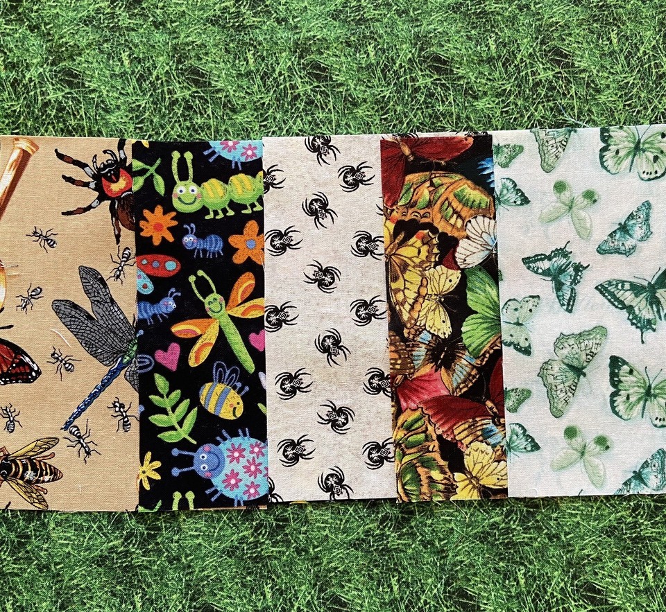 Bug Jar Quilt Fabric, 25 Assorted 4 1/2”x6” Rectangles, FREE Bug Jar ...