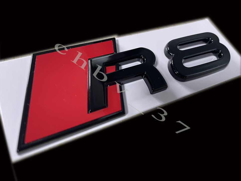 Fit Audi R8 Gloss Black Full Set Front Rear Badges Emblem For Audi R8 ...
