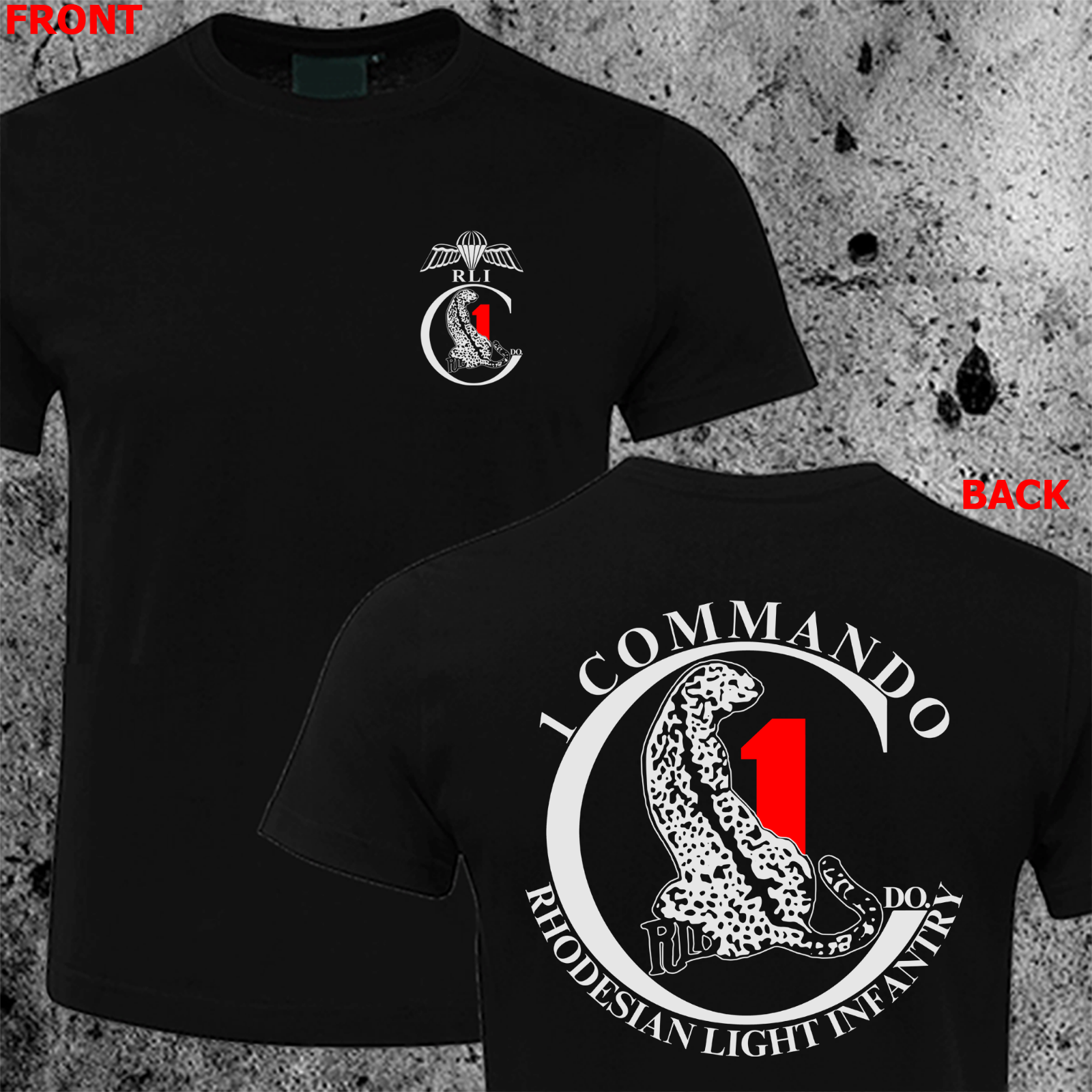 1 Commando RLI Rhodesian Light Infantry Army Bush War T-shirt HQ | eBay