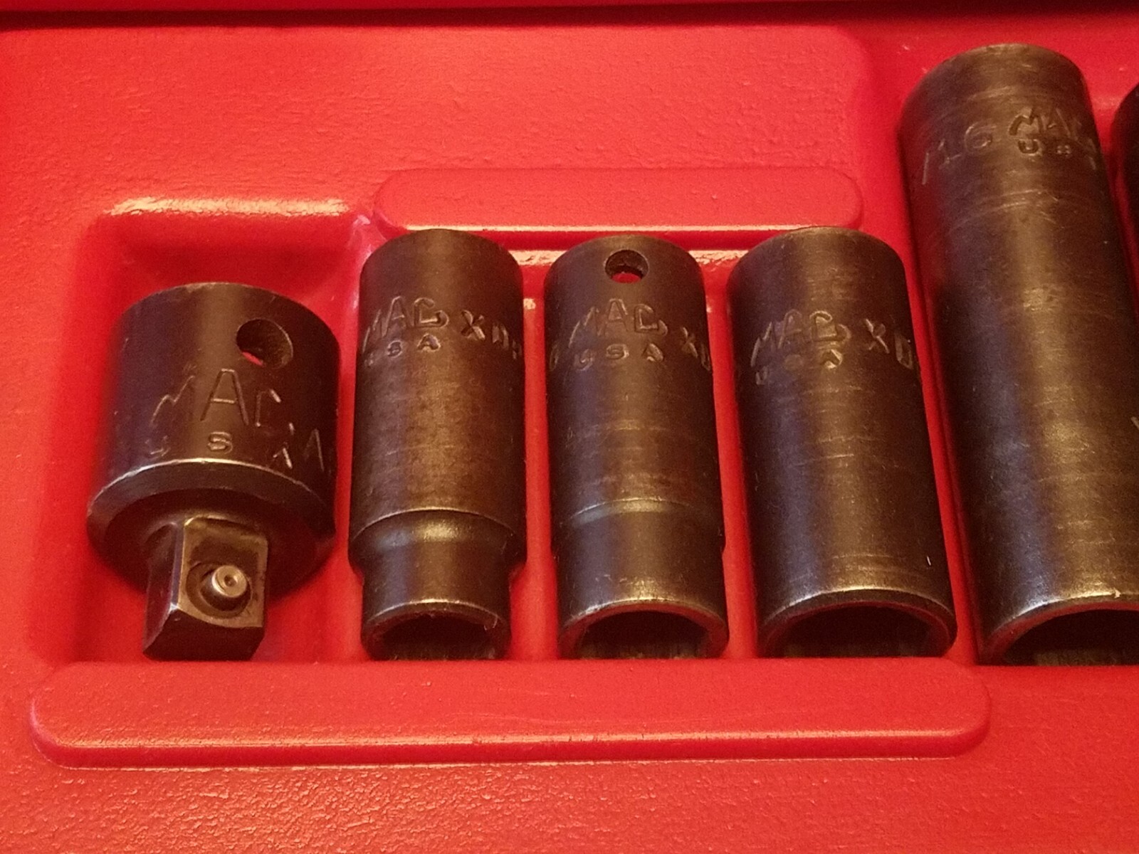 MAC TOOLS 3/8" DRIVE SAE IMPACT SOCKET SET 6 PT 18 PC IN CARRYING CASE ...
