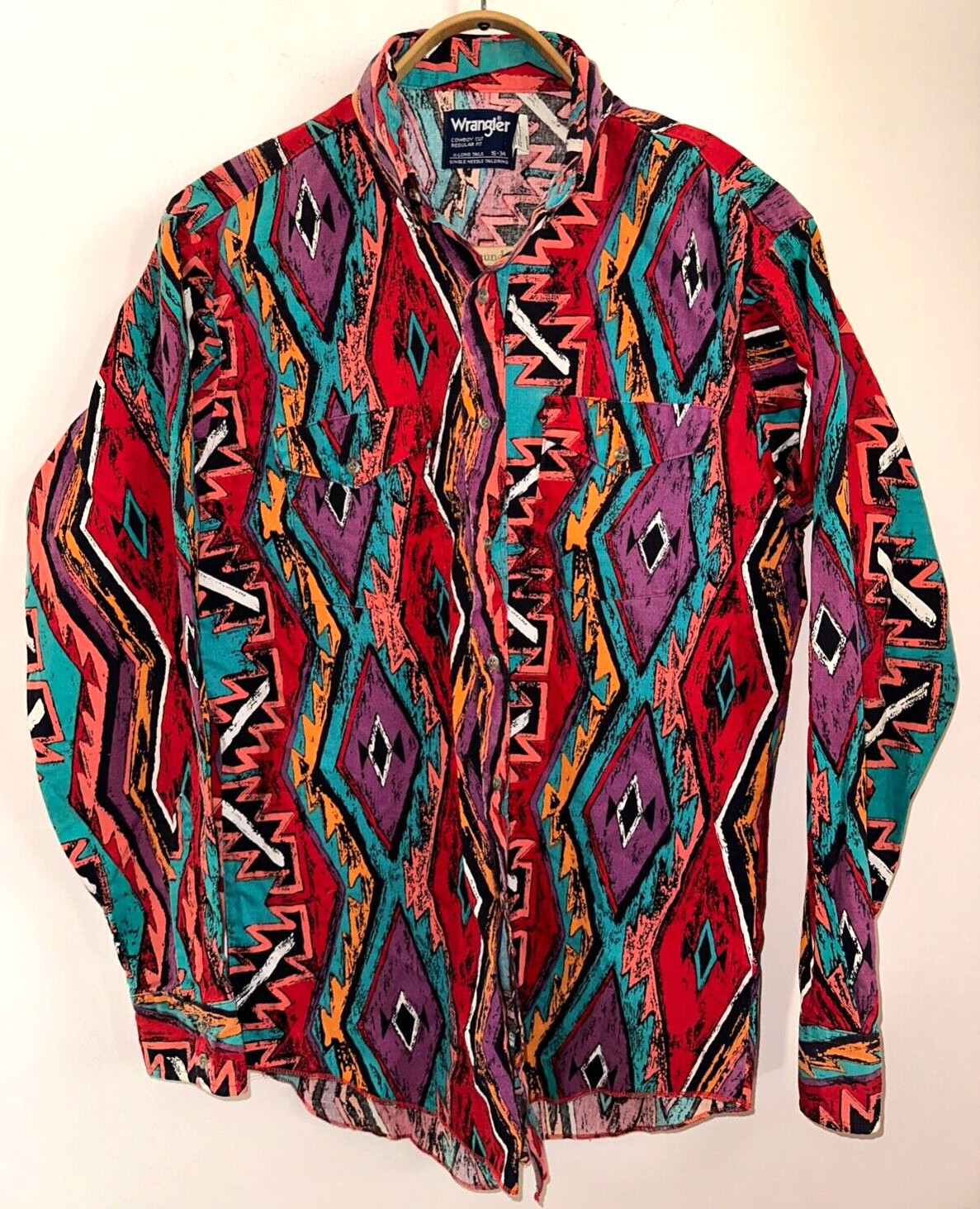 Vintage 90's WRANGLER Brushpopper Cowboy cut L/S Shir… - Gem