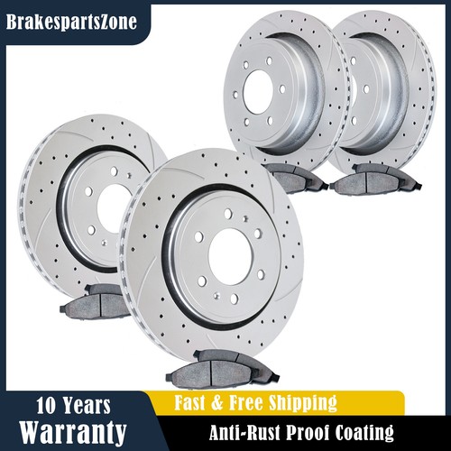 Front and Rear Brake Rotors Pads Kit for Ford F-150 12-20 Slotted ...