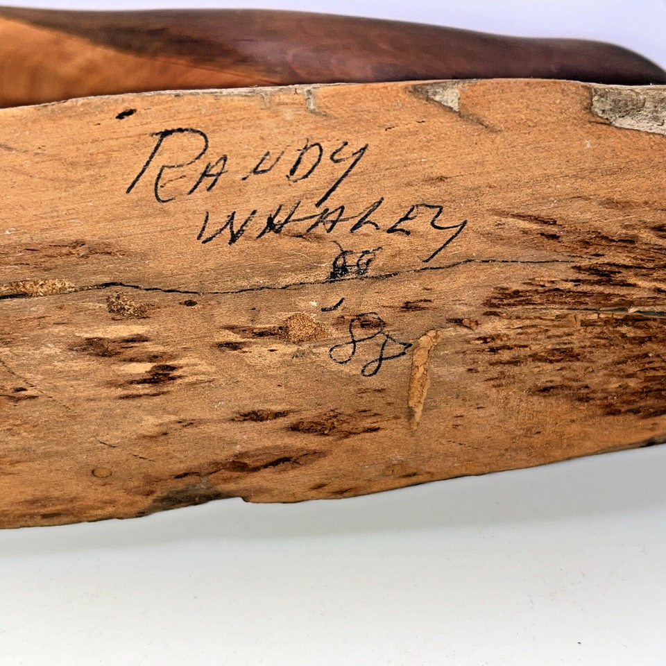 Randy Whaley Hand Carved Wooden Bird on Driftwood Signed and Dated 1988 ...