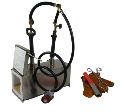 Double Burners Portable Gas Forge for Blacksmithing Farrier Knife Tool ...
