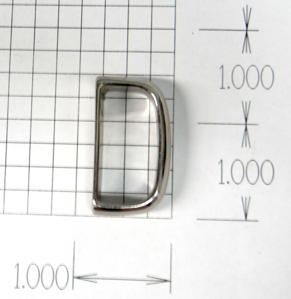 Solid Brass Belt Buckle Loop Rounded - Brushed Finish - New - Fits 1" w ...