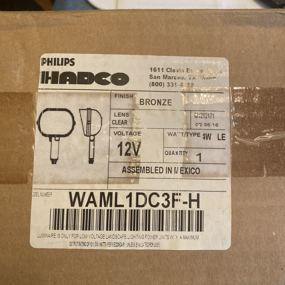 Hadco Philips WAML1DC3F-H Bronze Finish Clear Lens 12V Landscape ...