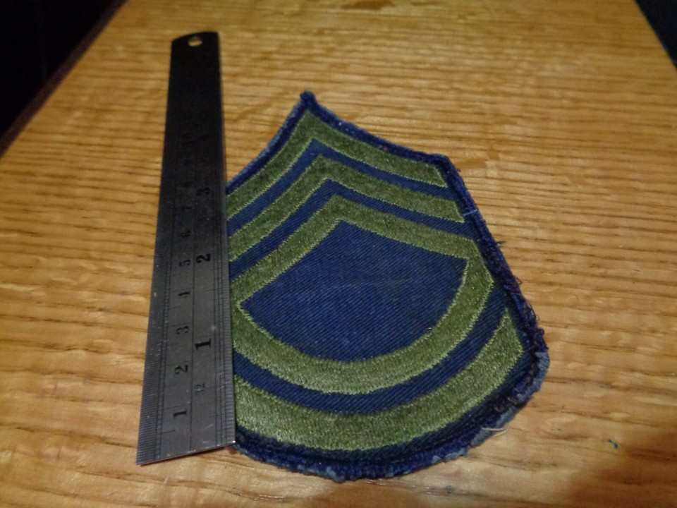 US Army -Sergeant 1st class Chevron / Patch (1 pc) WW2 (Green /Dk Blue ...