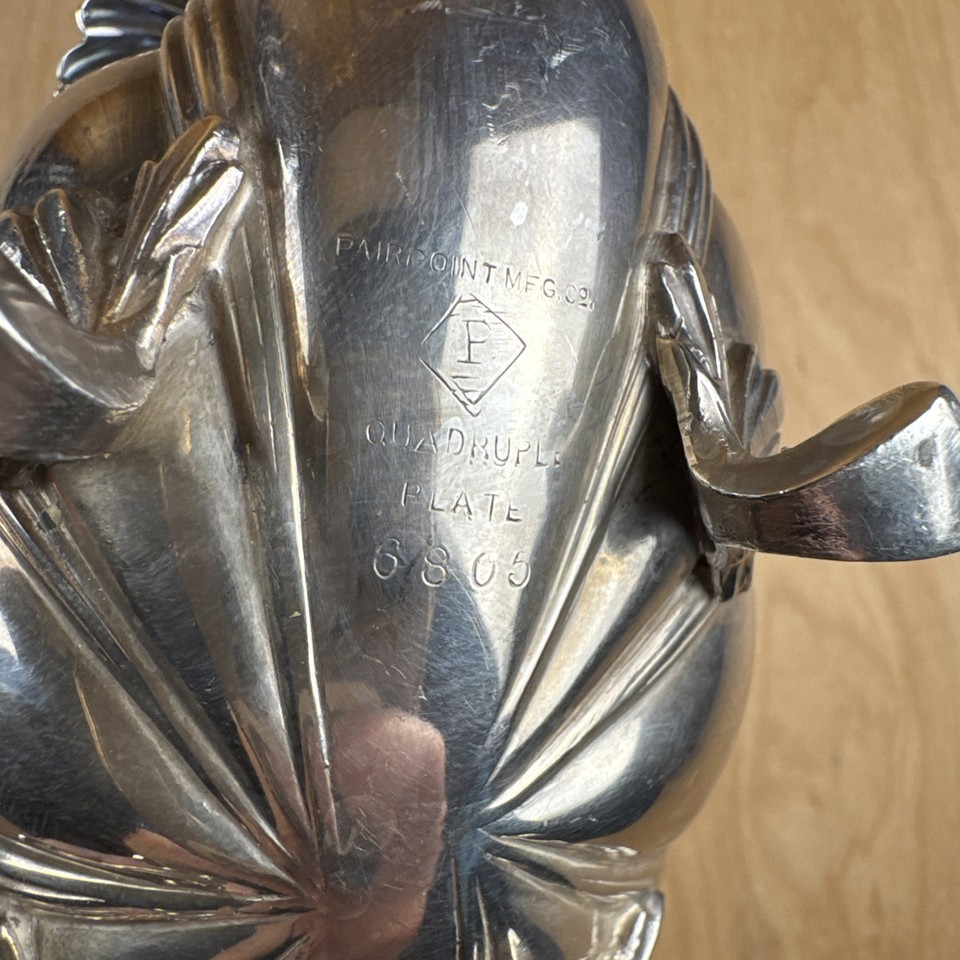 Antique Pairpoint No. 6805 Scalloped Footed Gravy Boat and Underplate ...