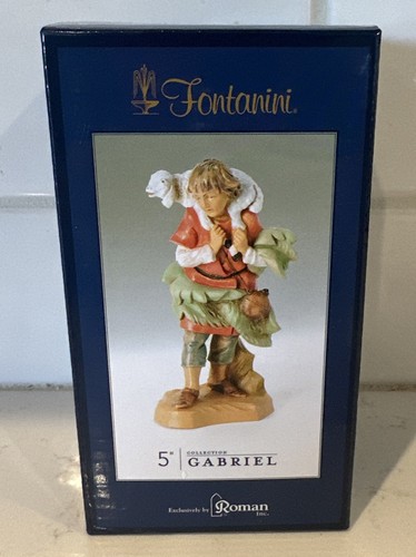 NIB FONTANINI Gabriel Shepherd Sheep Nativity Figurine 5" Scale Piece ...