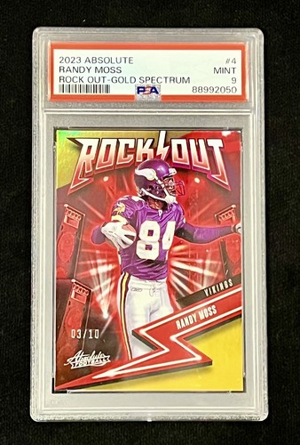 2023 Panini Absolute Randy Moss Rock Out GOLD SSP /10 Vikings PSA 9 ...