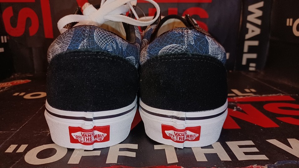 Vans Men's 4.5/Women's 6 Old Skool Wireframe Skulls VN0A3WKT9IB | eBay