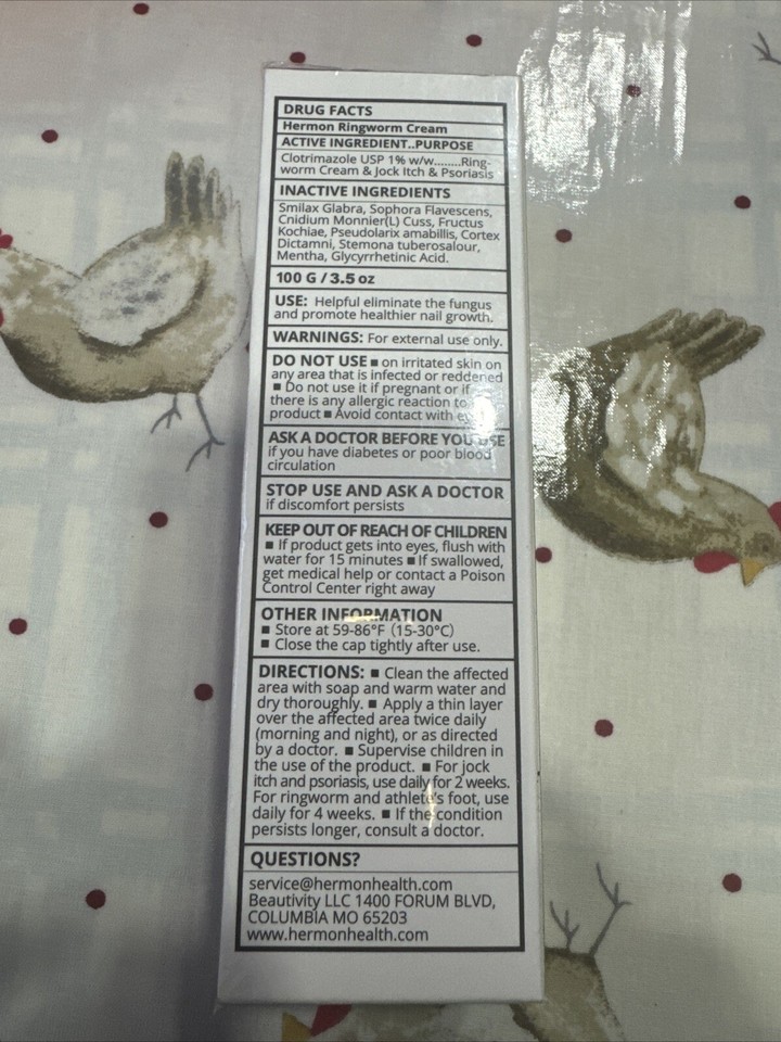 Hermon Ringworm Treatment Cream For Ringworm/ Jockitch/ Psoriasis 100g ...