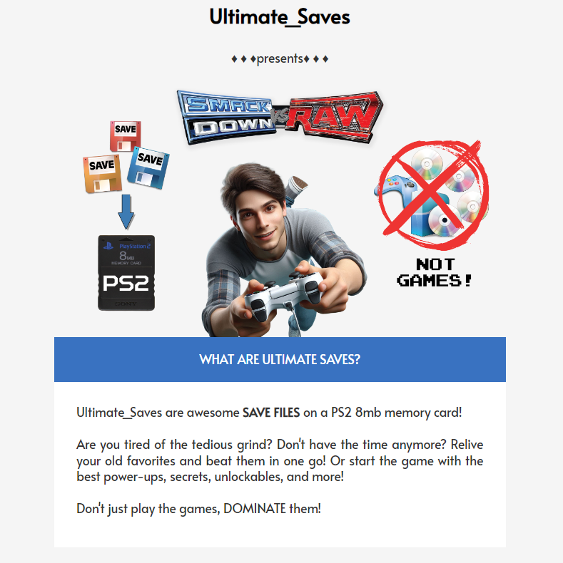 SmackDown! vs. Raw PS2 | MEMORY CARD SAVES | WWE WWF Wrestling Cheats ...