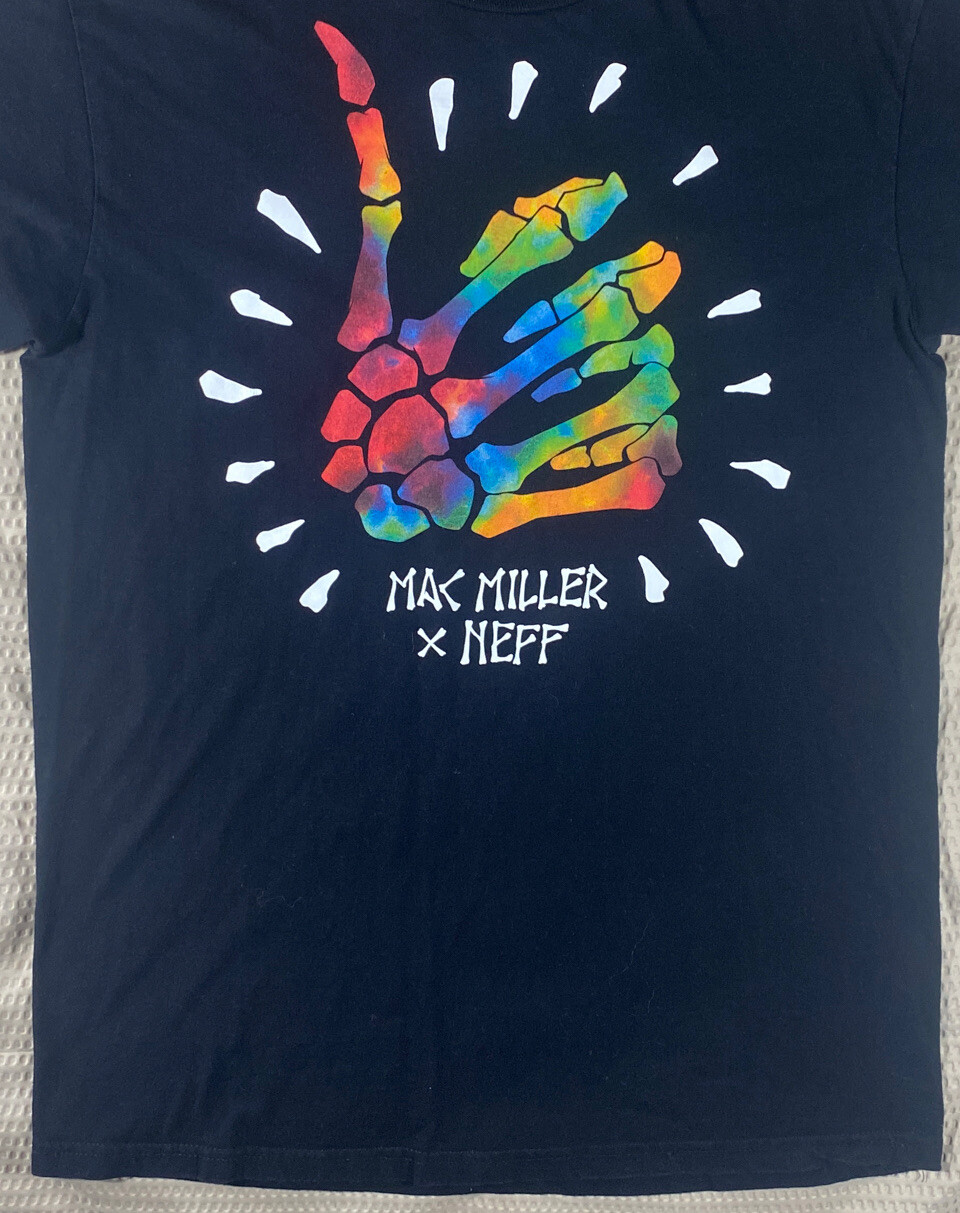 Mac Miller x Neff Skeleton Hand Thumbs Up Black Graph… - Gem