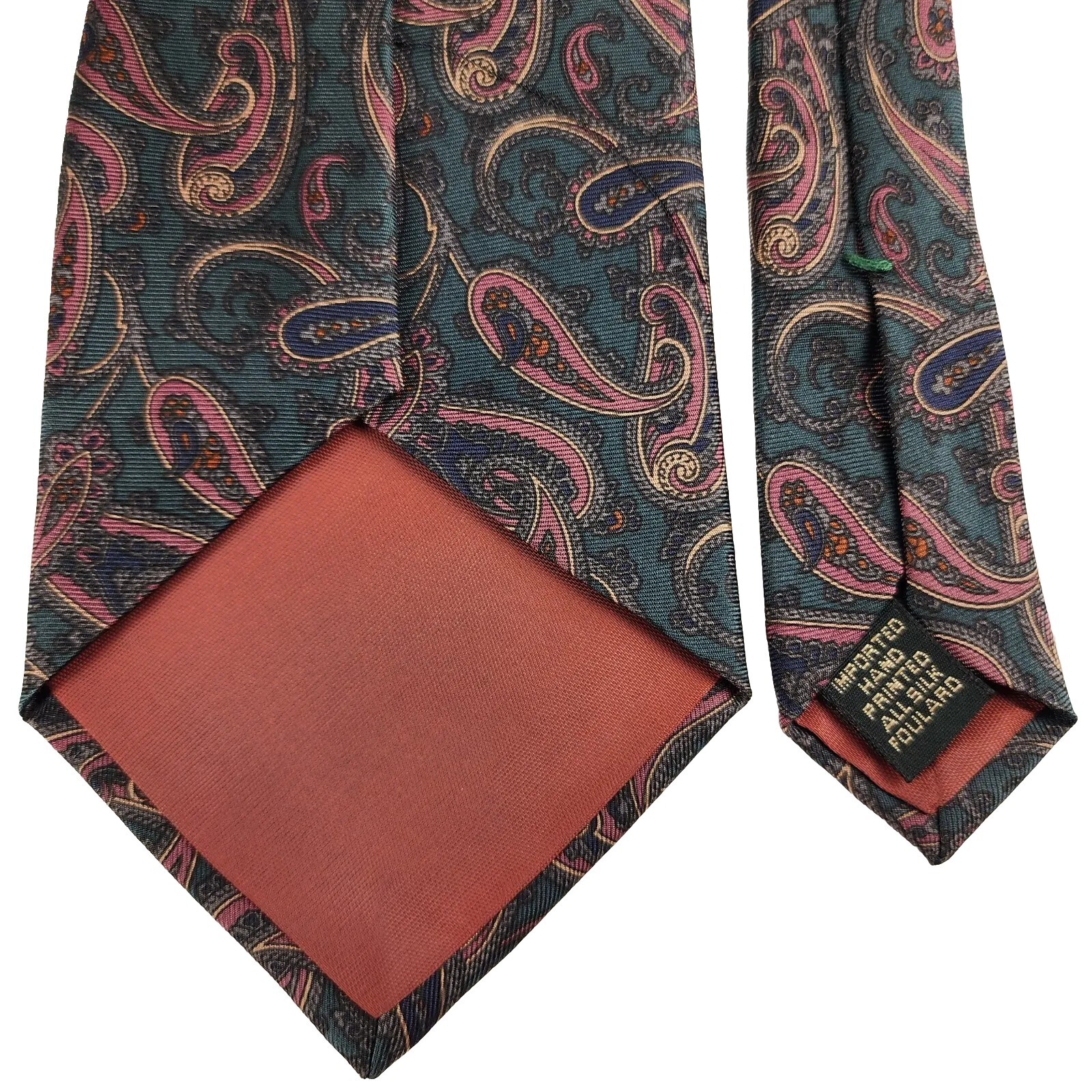 Bert Pulitzer Dillards Men's Tie Green Paisley Silk M… - Gem