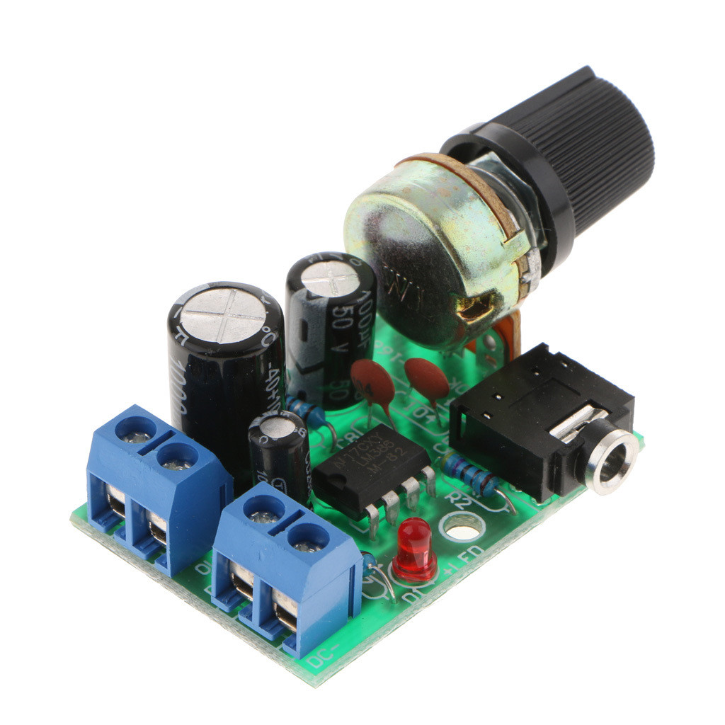 LM386 Mini Audio Power Amplifier Board Mono 3-12VDC Module Adjustable ...