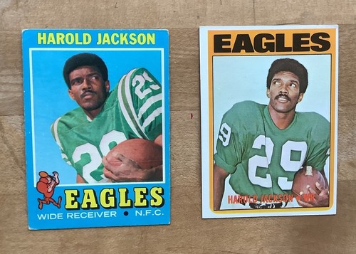 1971 & 1972 Topps Football Cards #215 & #146 Harold Jackson ...