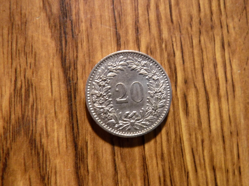 SWITZERLAND 20 RAPPEN 1974 COIN (T752) | eBay