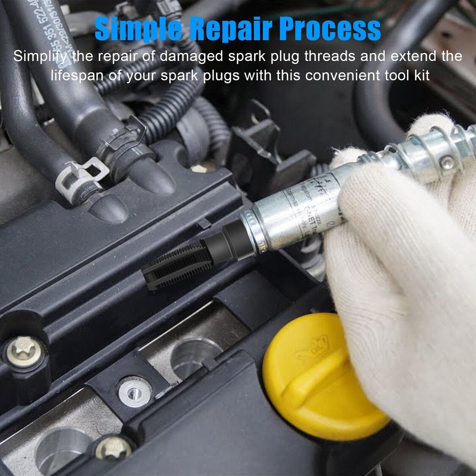 Spark Plug Thread Repair Kit – 14mm Reamer Thread Repair Tool &4 ...